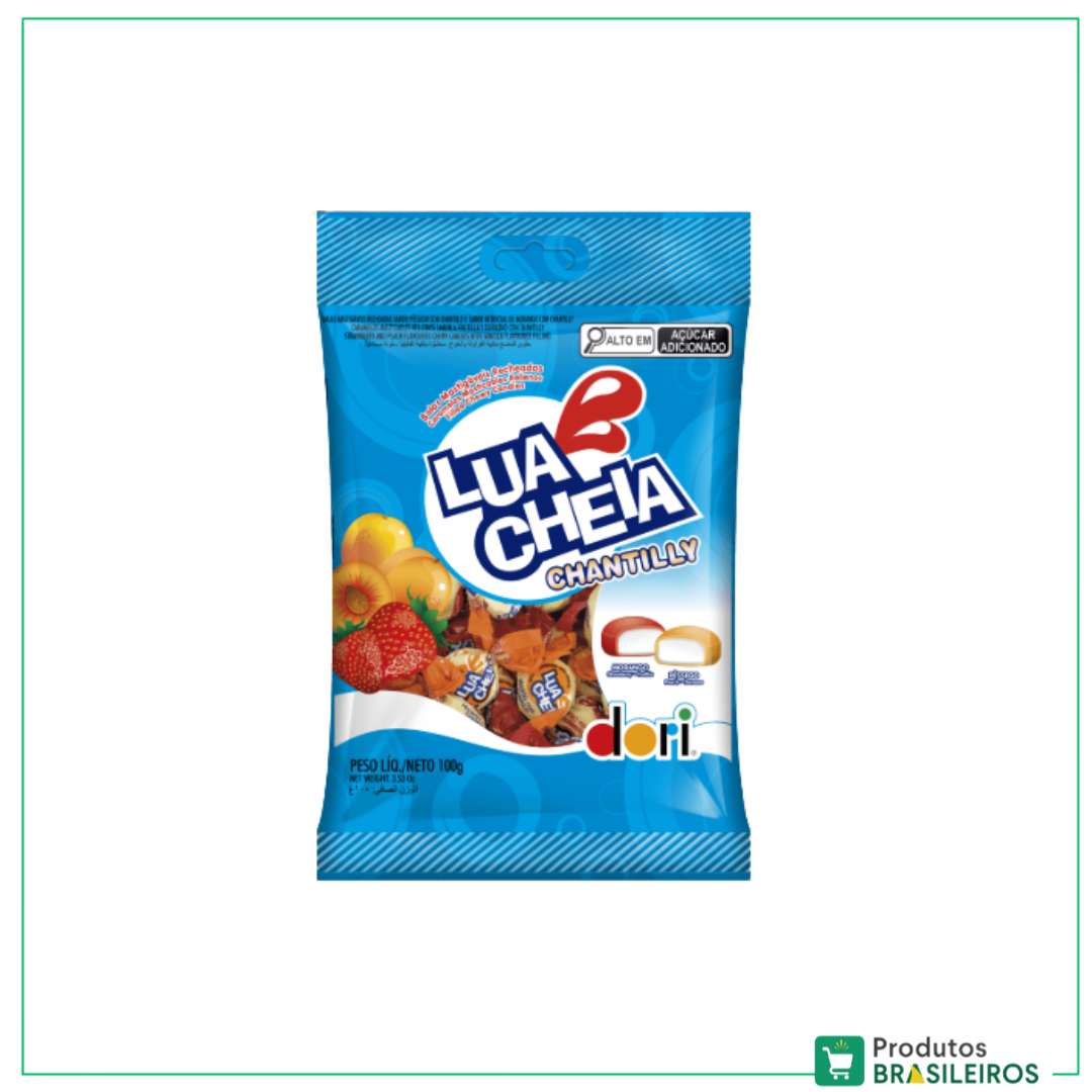 Bala Recheada Chantily / Filled Chewy Candies LUA CHEIA - 100g ...