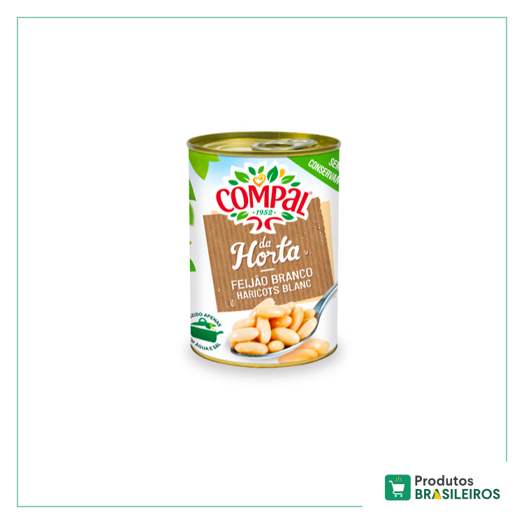 Feijão Branco / White Beans COMPAL - 410g | Produtos Brasileiros